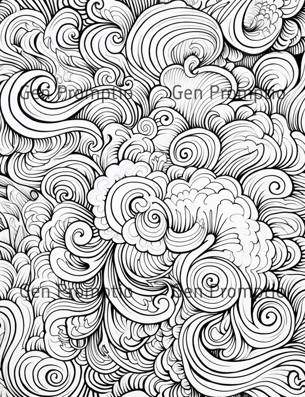 Whimsical Doodle Coloring Pages Midjourney Prompt | PromptBase