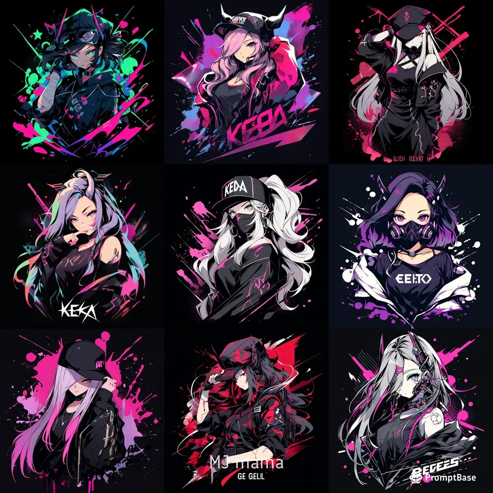 Rebellious Anime Tshirt Designs Midjourney Prompt | PromptBase