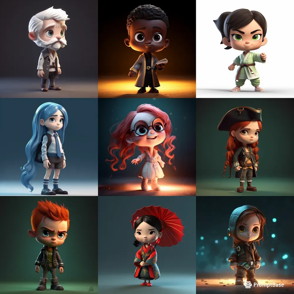 Cute Chibi Style Characters Midjourney Prompt | PromptBase