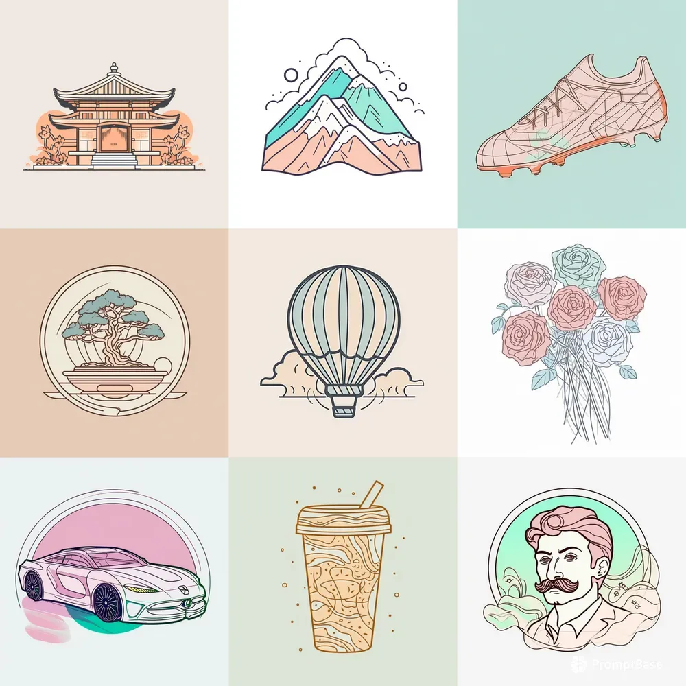 Continuous Line Logos Midjourney Prompt | PromptBase