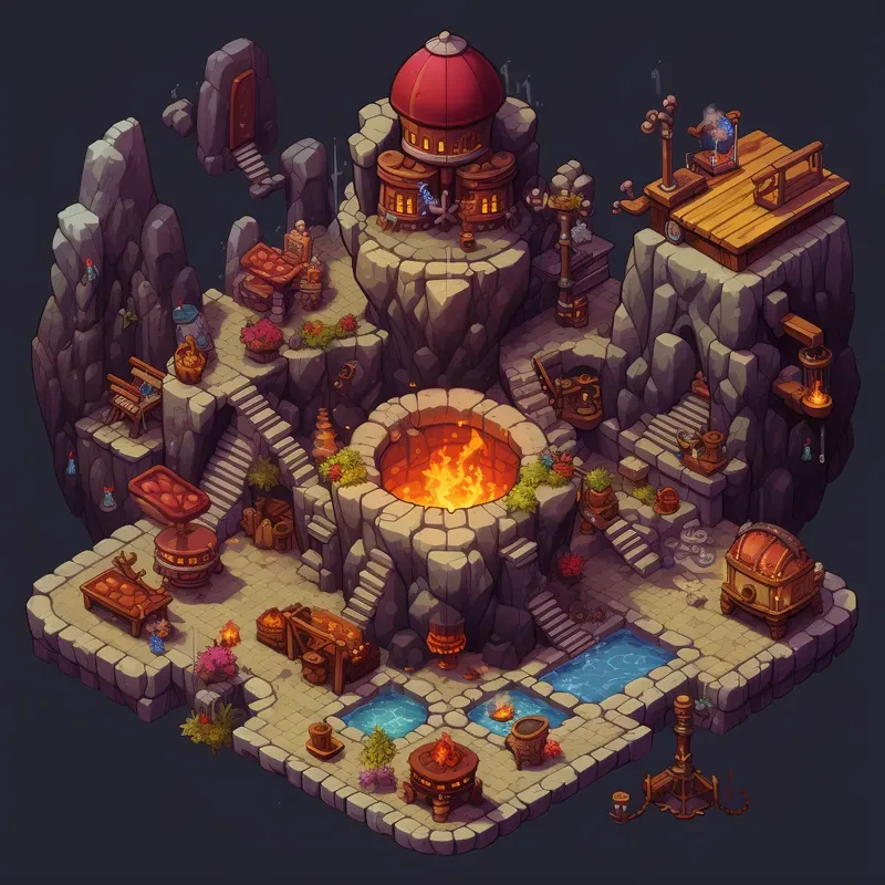 Isometric Game Landscapes Midjourney Prompt | PromptBase