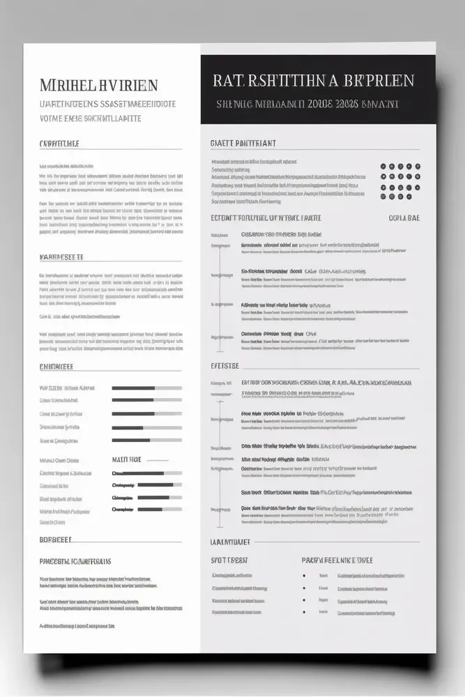 Professional Resume CV Templates Midjourney Prompt | PromptBase