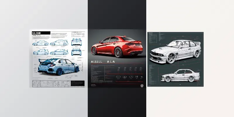 Technical Car Sheets Midjourney Prompt | PromptBase