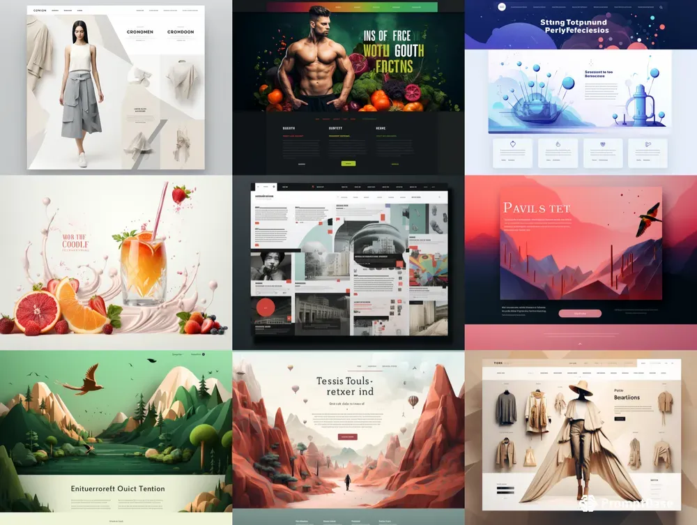 Website Design Mockup Ideas Midjourney Prompt | PromptBase