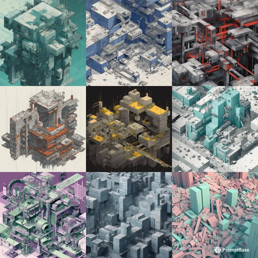 Generative Block Structures Midjourney Prompt | PromptBase