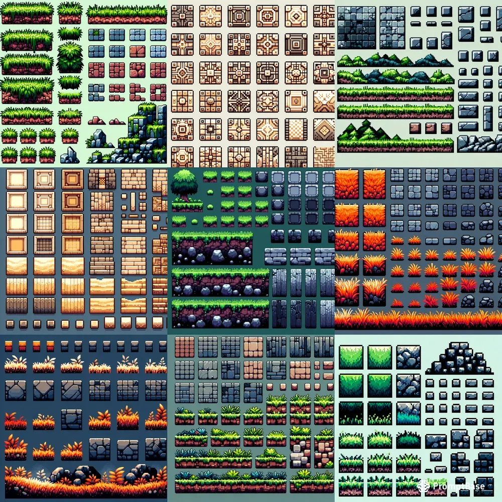 Pixelart Tileset - Game Assets DALL·E Prompt | PromptBase