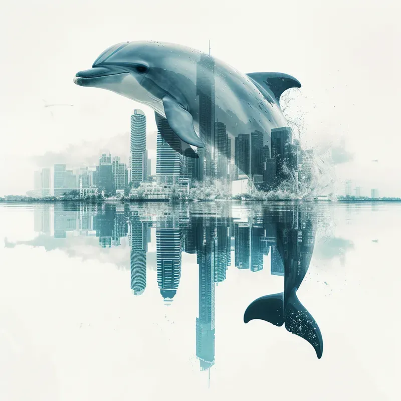 Urban Fauna Double Exposure Midjourney Prompt | PromptBase