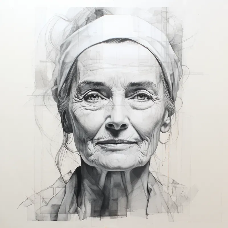 Bold Outlined Minimalist Portraits Midjourney Prompt | PromptBase