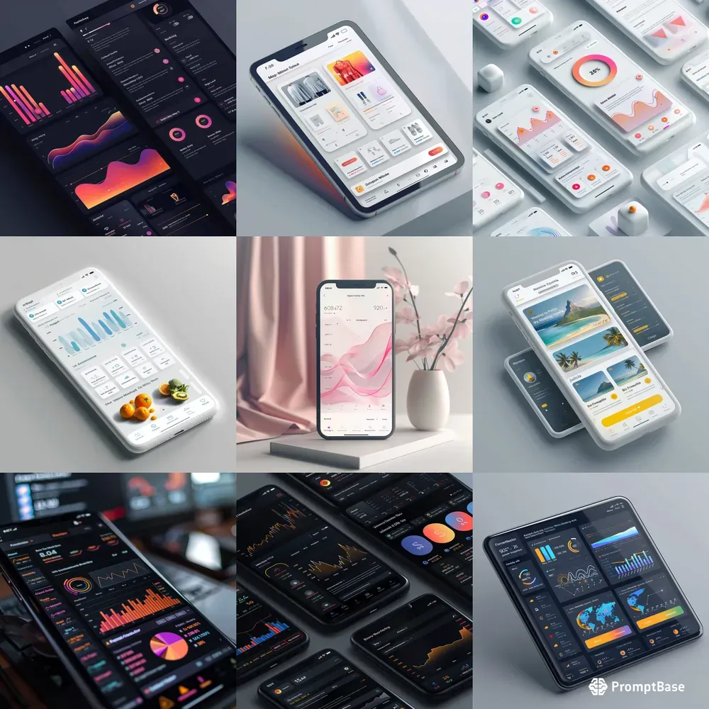 Sleek Minimalist Dashboard Interfaces Midjourney Prompt | PromptBase