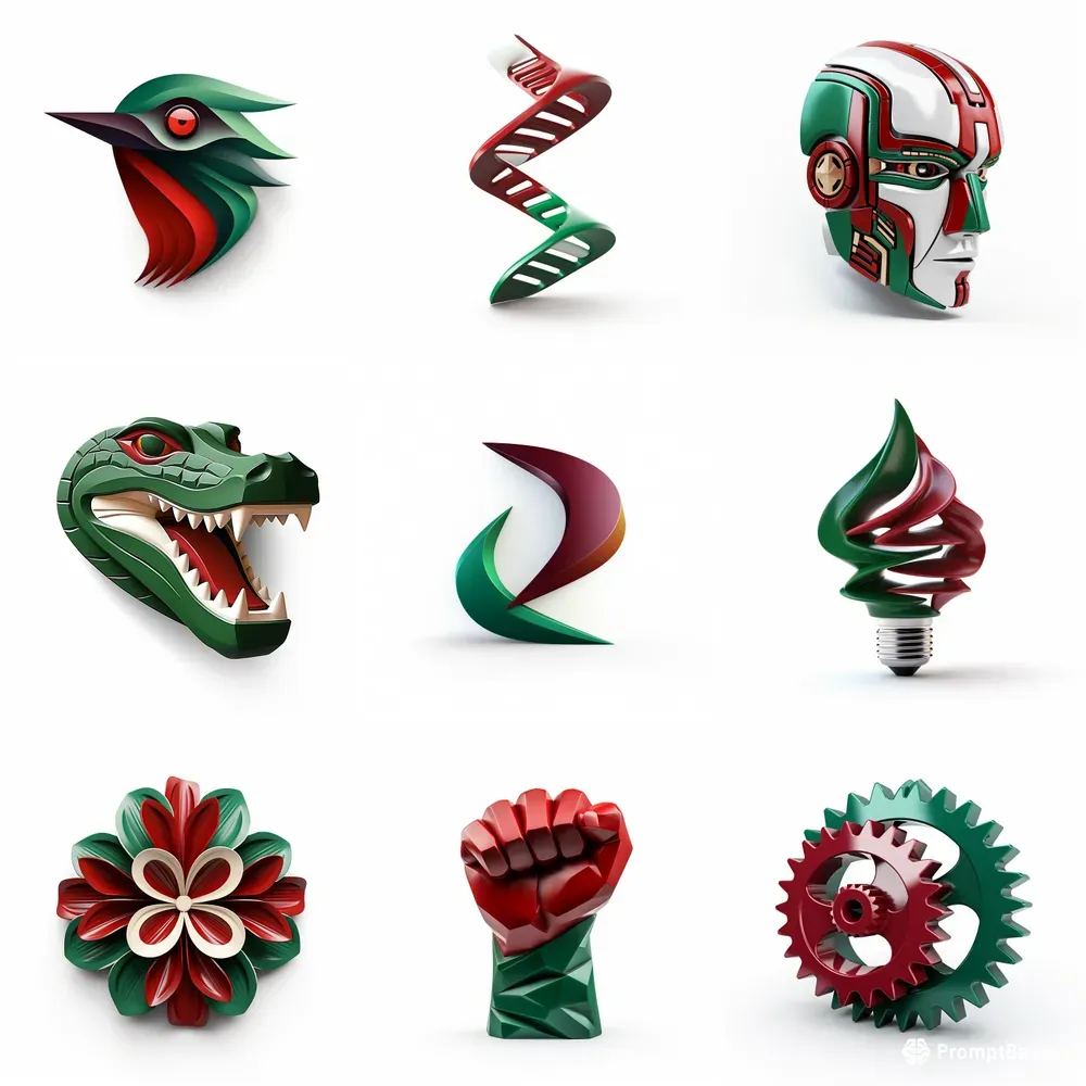 Stylish 3D Logos Midjourney Prompt | PromptBase