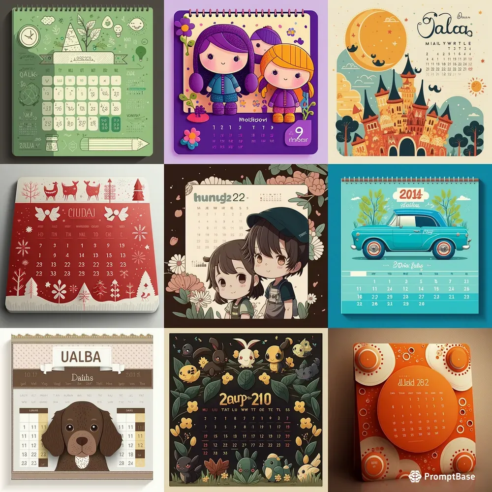 Cute Calendar Designs Midjourney Prompt | PromptBase