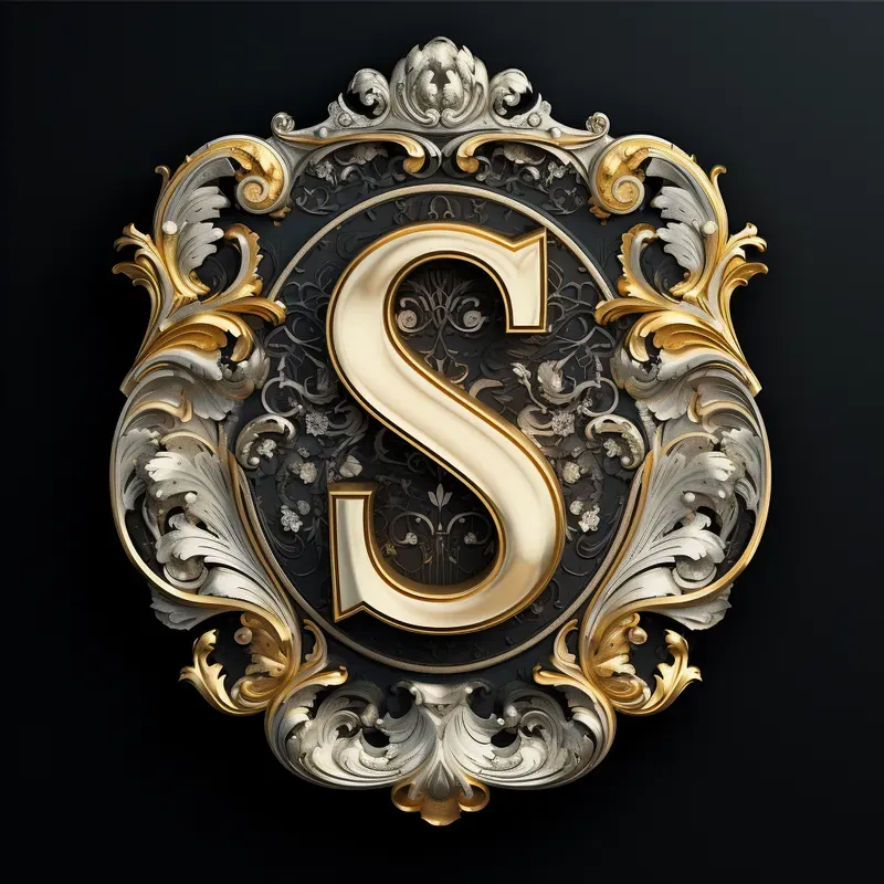 Luxury Ornate Initial Emblem Fonts Midjourney Prompt | PromptBase