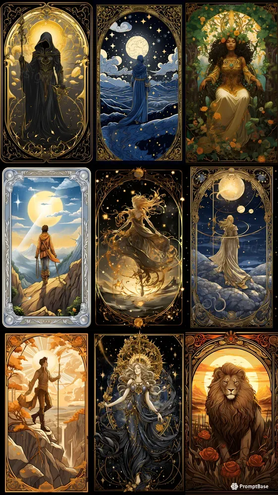 Magical Fantasy Tarot Cards Midjourney Prompt | PromptBase
