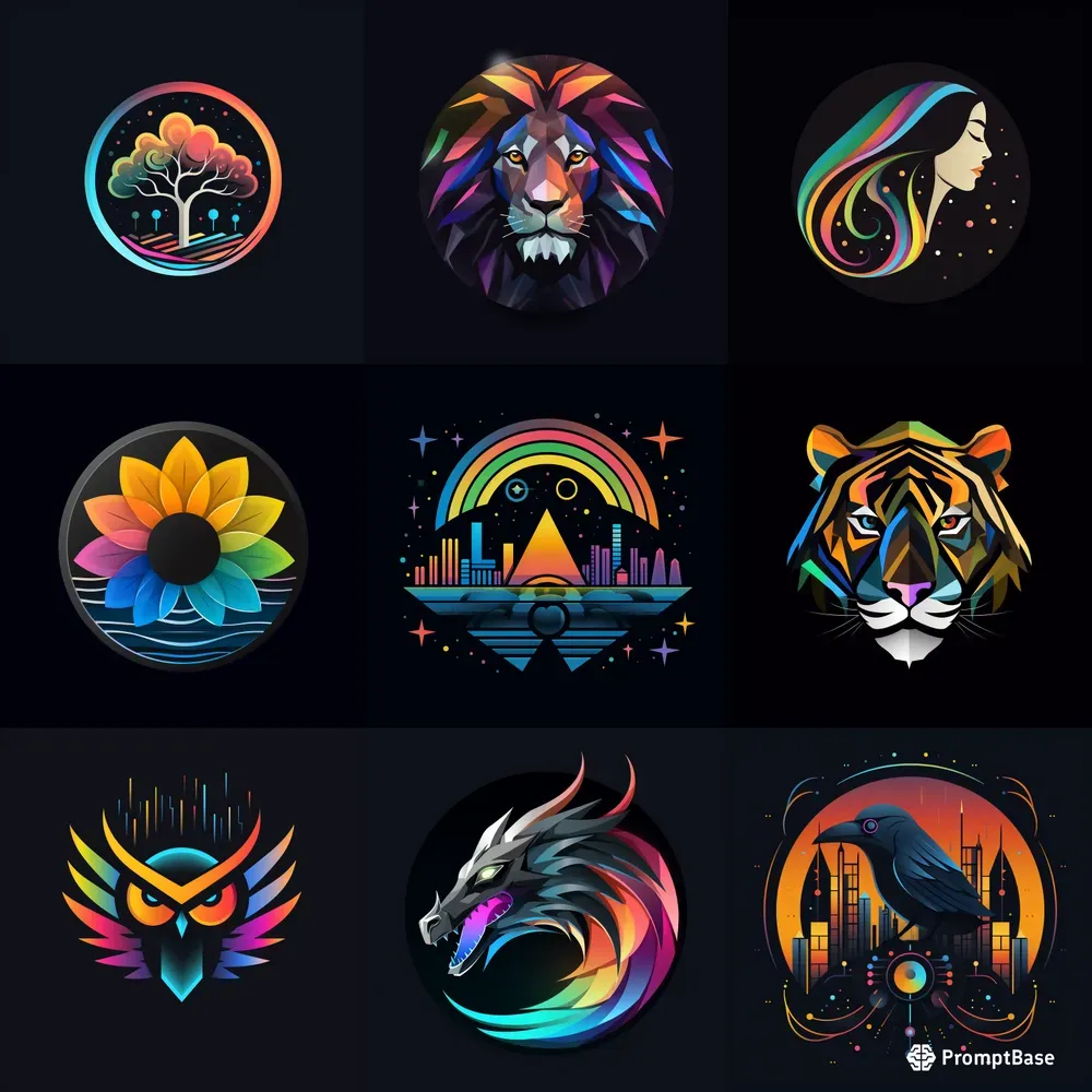 Vibrant Symbolic Logos Midjourney Prompt | PromptBase