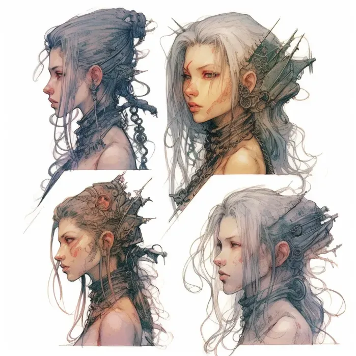 Character Concept Design Sheets Midjourney Prompt | PromptBase