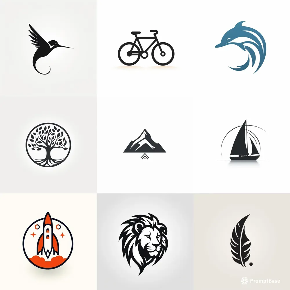 Simple Monochrome Logo Designs Midjourney Prompt | PromptBase