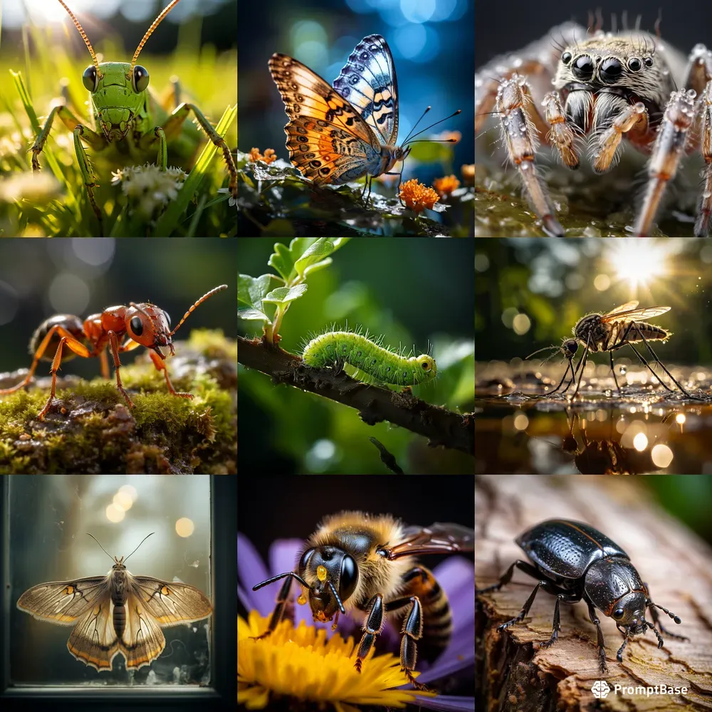Micro Worlds Macroshots Of Insects Midjourney Prompt | PromptBase