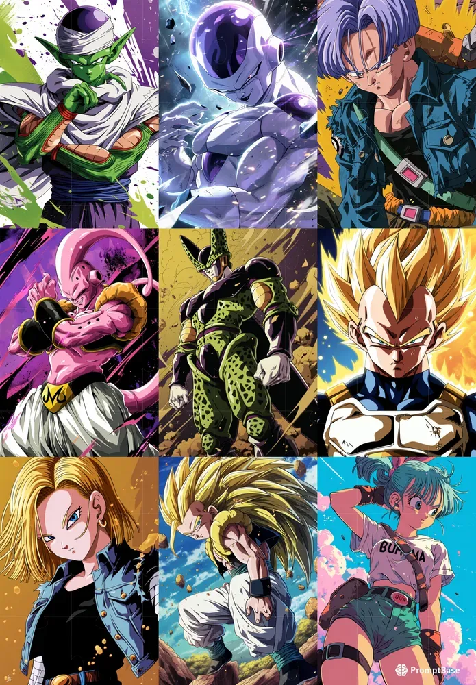 Toei Animation Dbz Image Style Midjourney Prompt | PromptBase