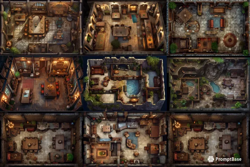 DnD Tavern Maps Midjourney Prompt | PromptBase