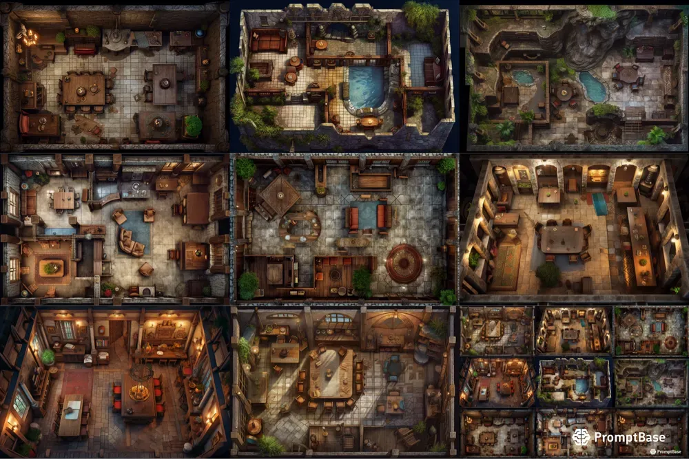 DnD Tavern Maps Midjourney Prompt | PromptBase
