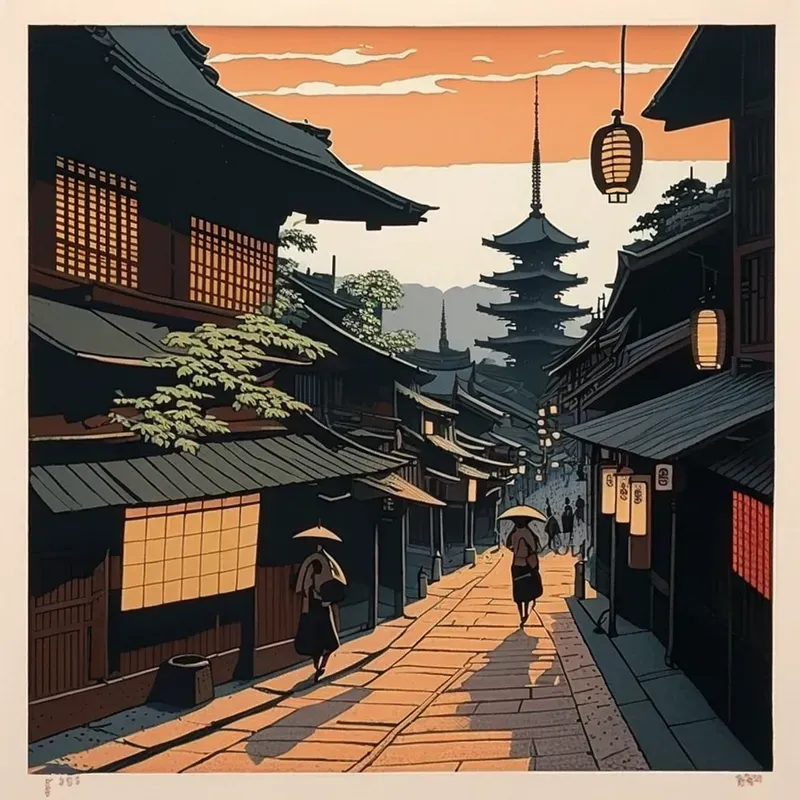 Traditional Japanese Woodblock Style Midjourney Prompt | PromptBase