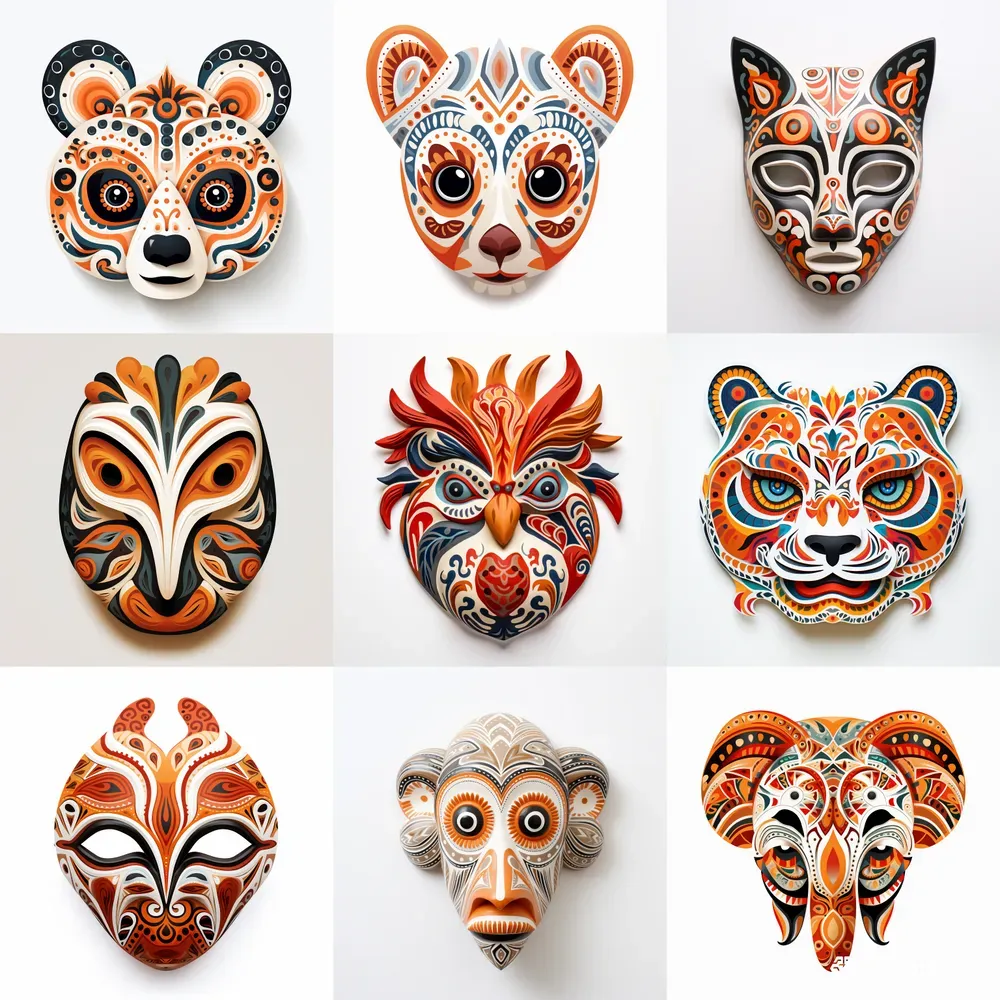 Oaxaca Folk Animal Mask Art Midjourney Prompt | PromptBase