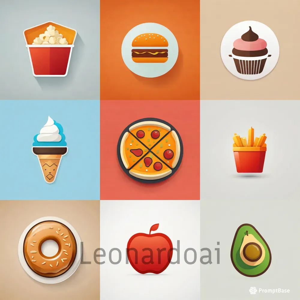 Sleek Food Vector Icon Designs Leonardo Ai Prompt | PromptBase