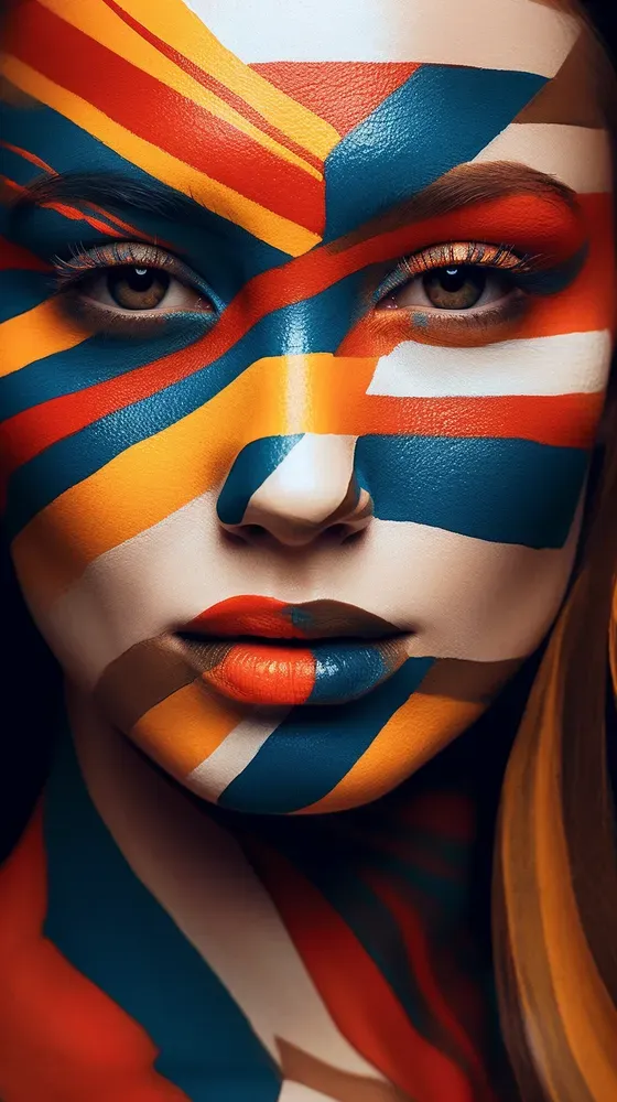 Colorful Face Portraits Midjourney Prompt | PromptBase