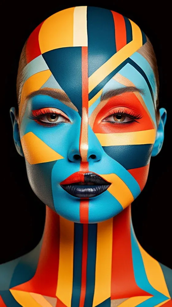 Colorful Face Portraits Midjourney Prompt | PromptBase