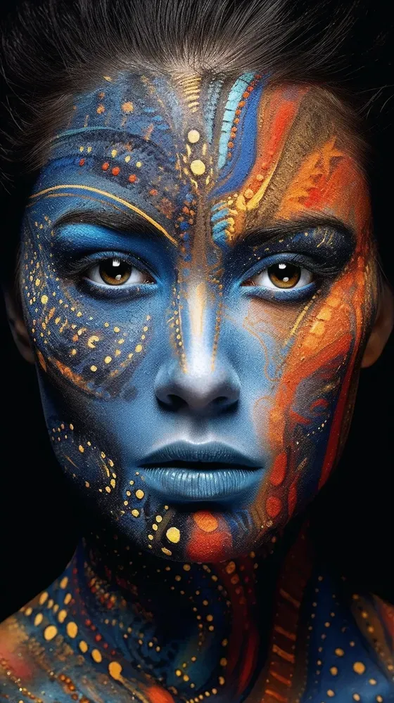 Colorful Face Portraits Midjourney Prompt | PromptBase