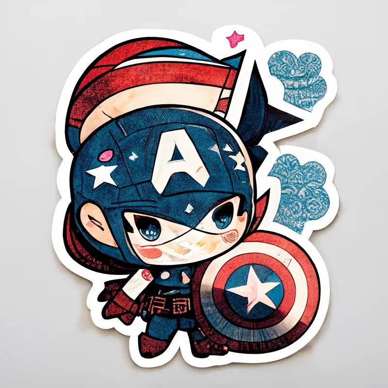 Cute Marvel Heroes Stickers Midjourney Prompt | PromptBase