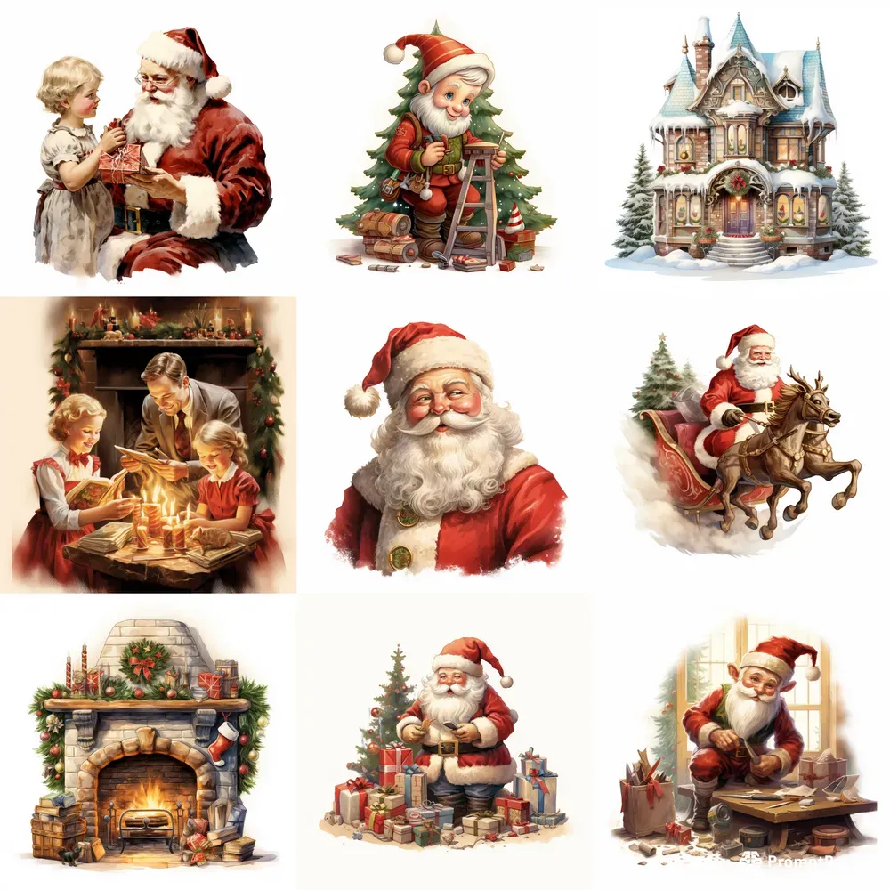 Vintage Christmas Characters Midjourney Prompt | PromptBase