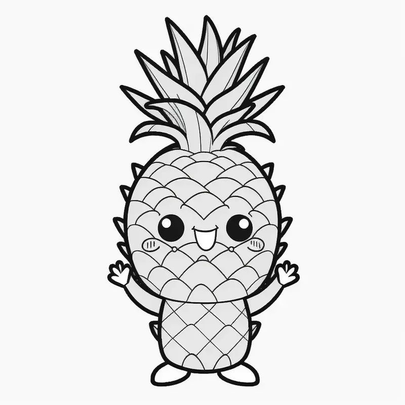 Kawaii Fruit Coloring Book Pages Midjourney Prompt | PromptBase