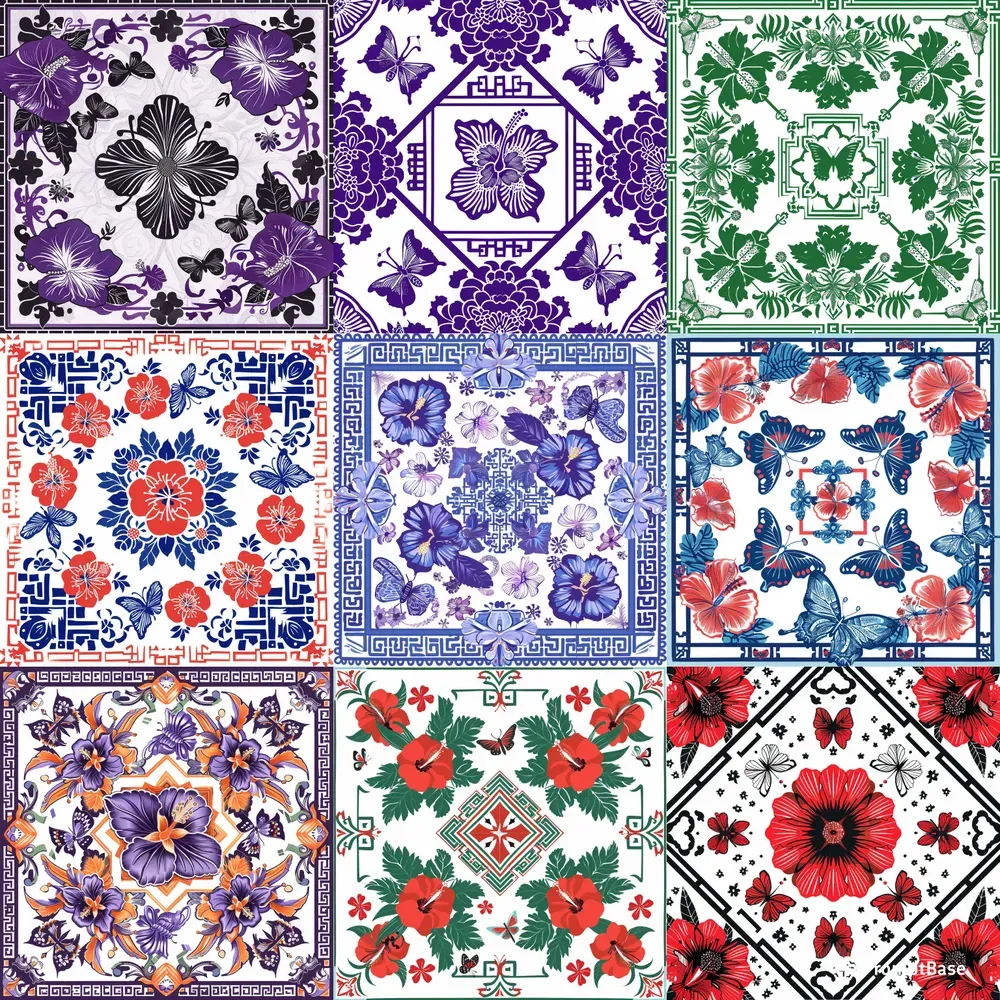 Chinese Tile Flat Patterns Midjourney Prompt | PromptBase