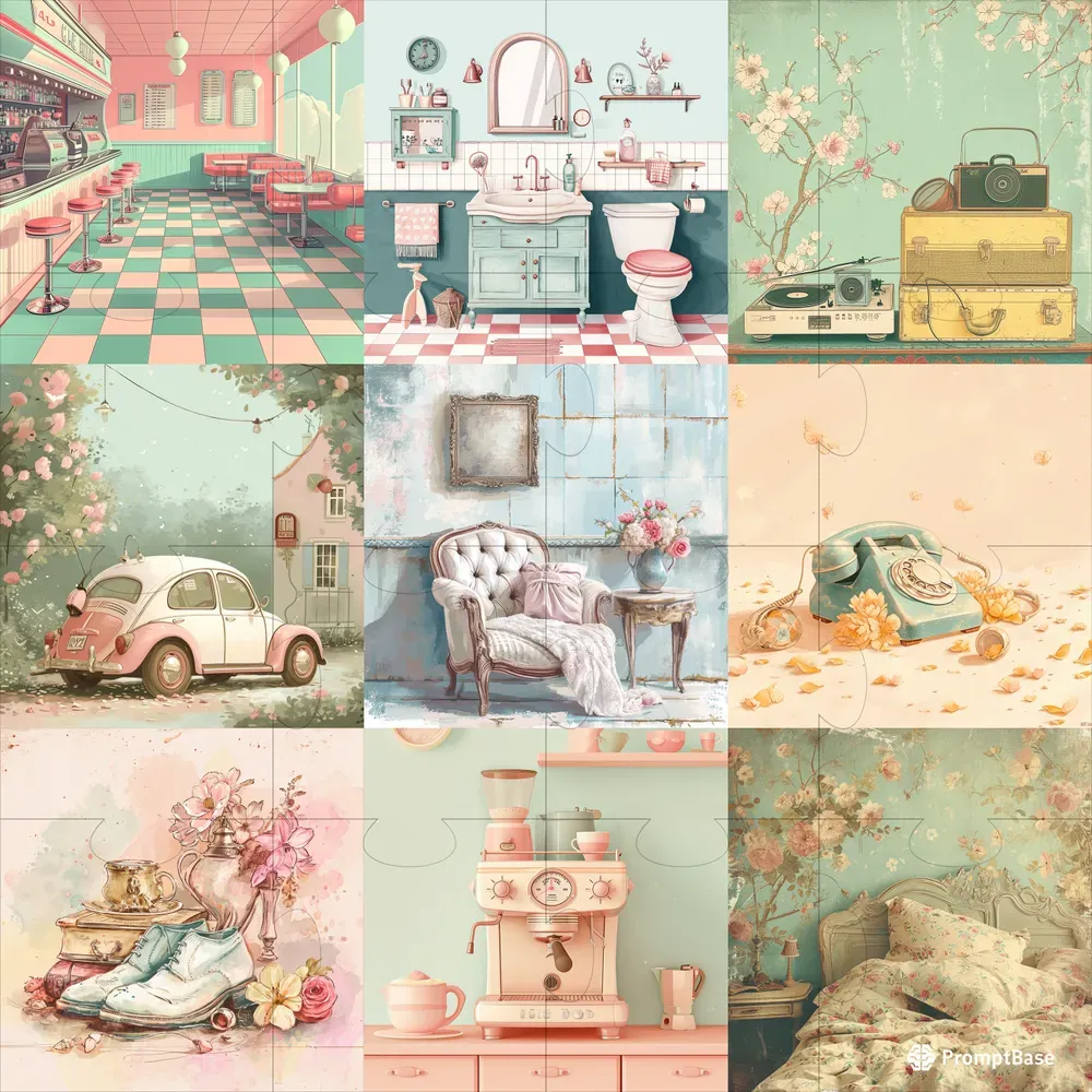 Nostalgics With Pastels Midjourney Prompt | PromptBase