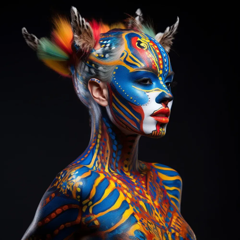 Realistic Body Paint Models Midjourney Prompt | PromptBase