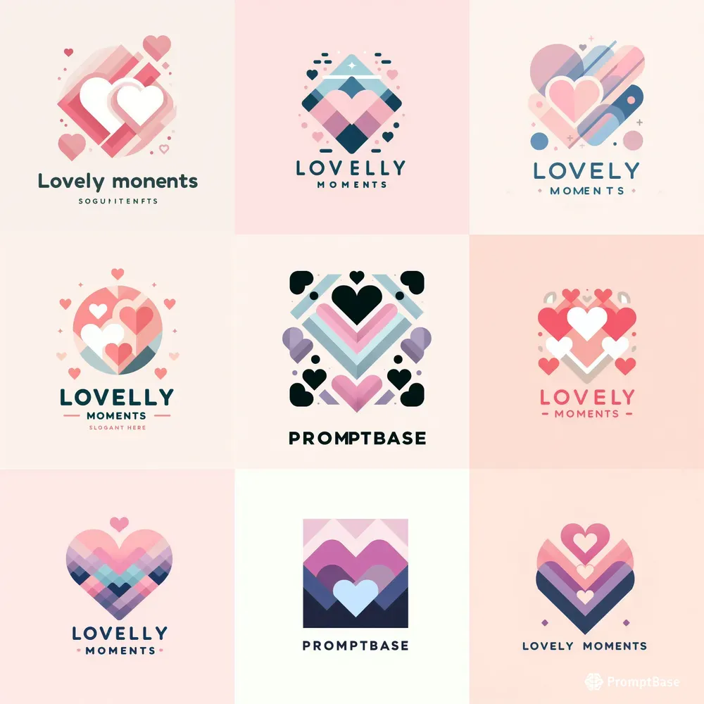Geometric Heart Logos DALL·E Prompt | PromptBase
