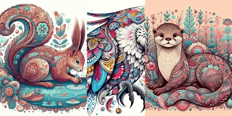 Scandinavian Folk Art Whimsical Animals DALL·E Prompt | PromptBase