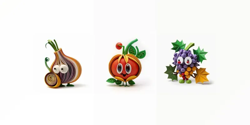 Paper Quilling Fruits And Vegetables Midjourney Prompt | PromptBase