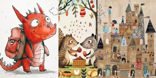 Whimsical Childrens Book Illustrations Midjourney Prompt | PromptBase