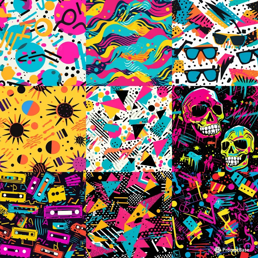 Funky 80s Patterns Midjourney Prompt | PromptBase