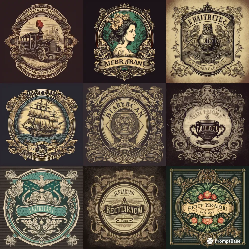 Victorian Era Logos Midjourney Prompt | PromptBase