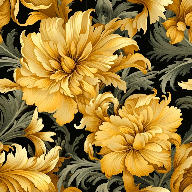 Baroque Flower Patterns Midjourney Prompt | PromptBase