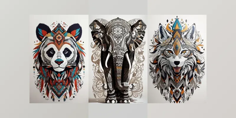 Tribal Spirit Animals Tshirt Designs Leonardo Ai Prompt | PromptBase