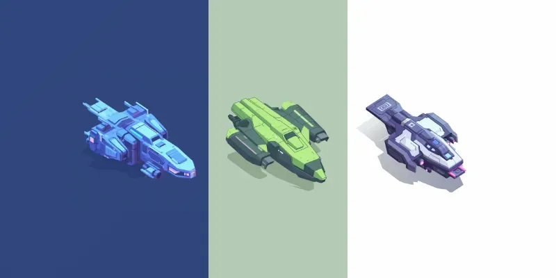 Isometric Spaceship Vectors Midjourney Prompt | PromptBase