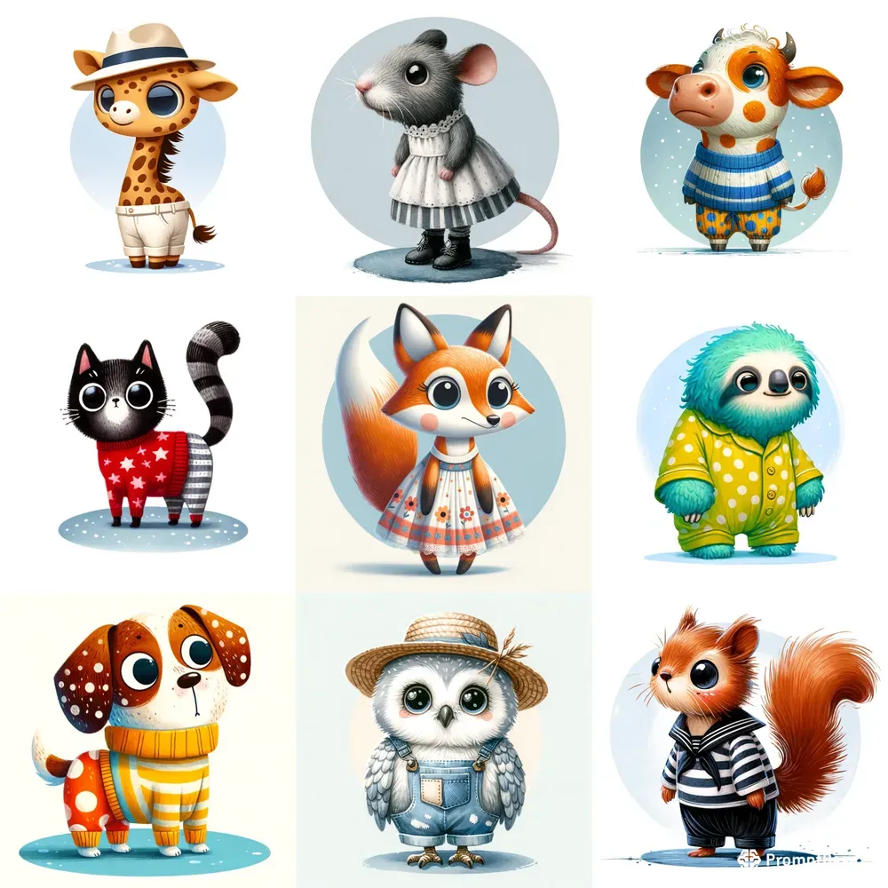 Whimsical Wardrobe Animal Attires DALL·E Prompt | PromptBase