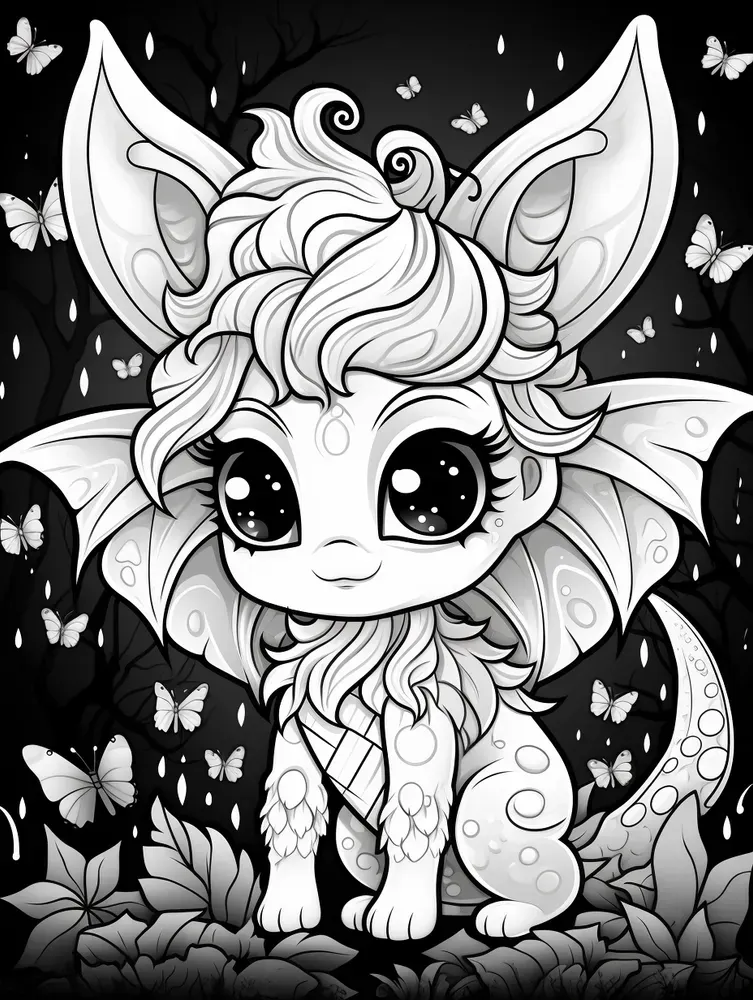 Chibi Coloring Pages Adult Coloring Pages Midjourney Prompt | PromptBase