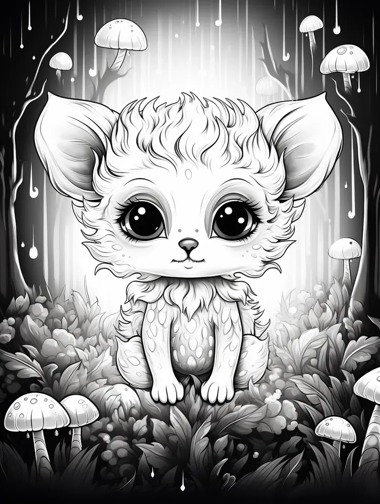 Chibi Coloring Pages Adult Coloring Pages Midjourney Prompt | PromptBase