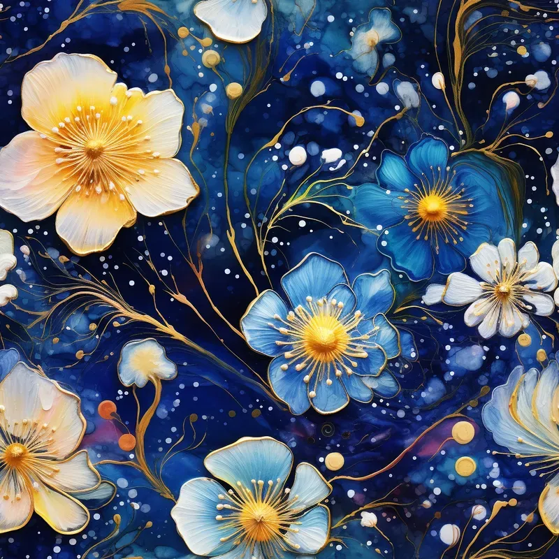 Etsy Watercolor Cosmic Flower Tiles Midjourney Prompt | PromptBase