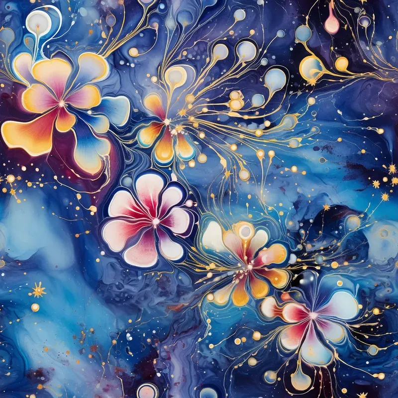 Etsy Watercolor Cosmic Flower Tiles Midjourney Prompt | PromptBase